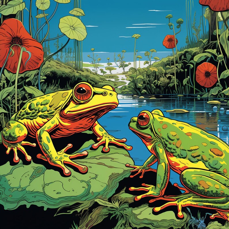 Comic Frogss - Etsy