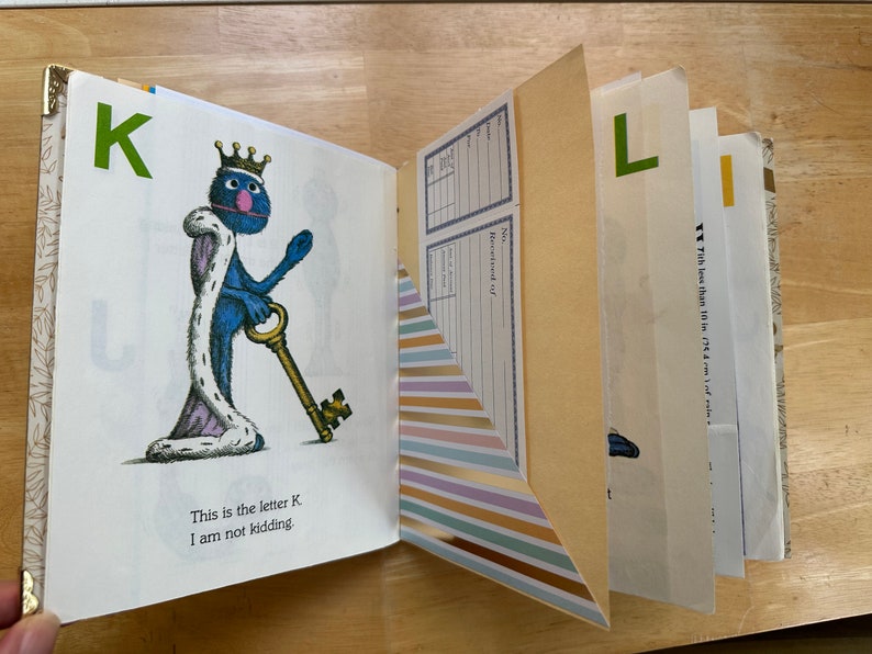Grover's Own Alphabet - Little Golden Book Journal Scrapbook - Etsy