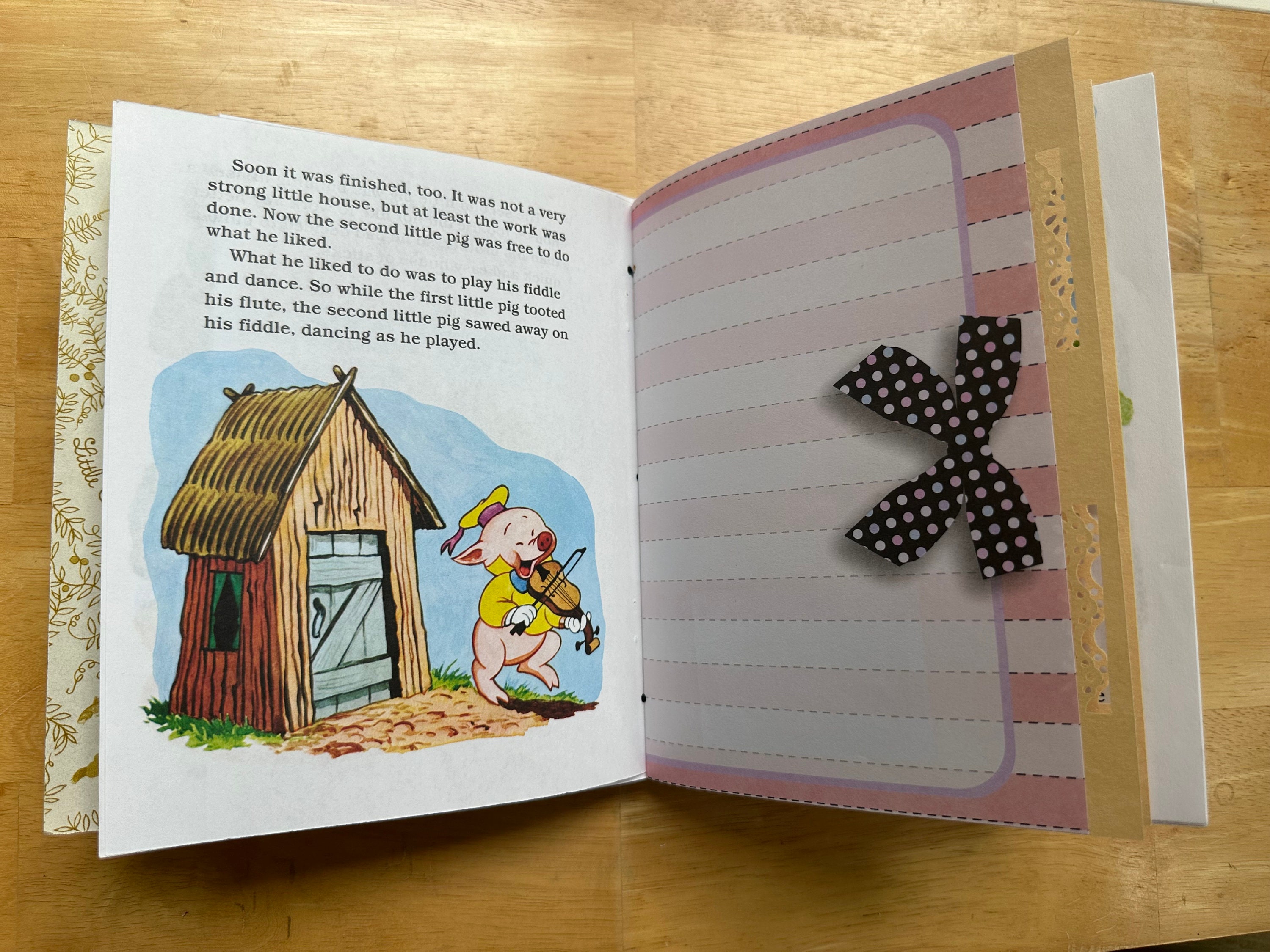 Three Little Pigs - Little Golden Book Journal Scrapbook - Etsy