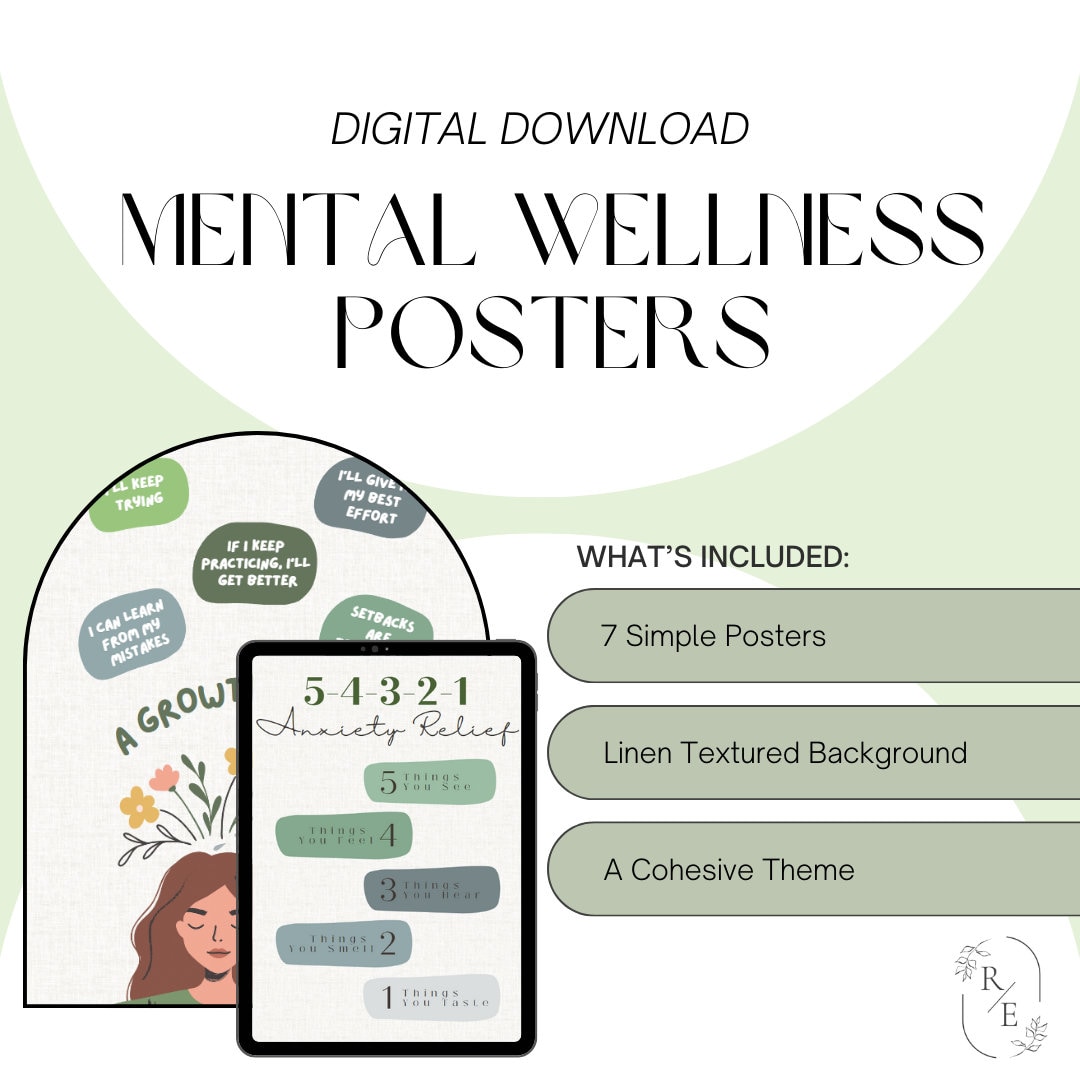 Mental Wellness Posters [green] - Etsy