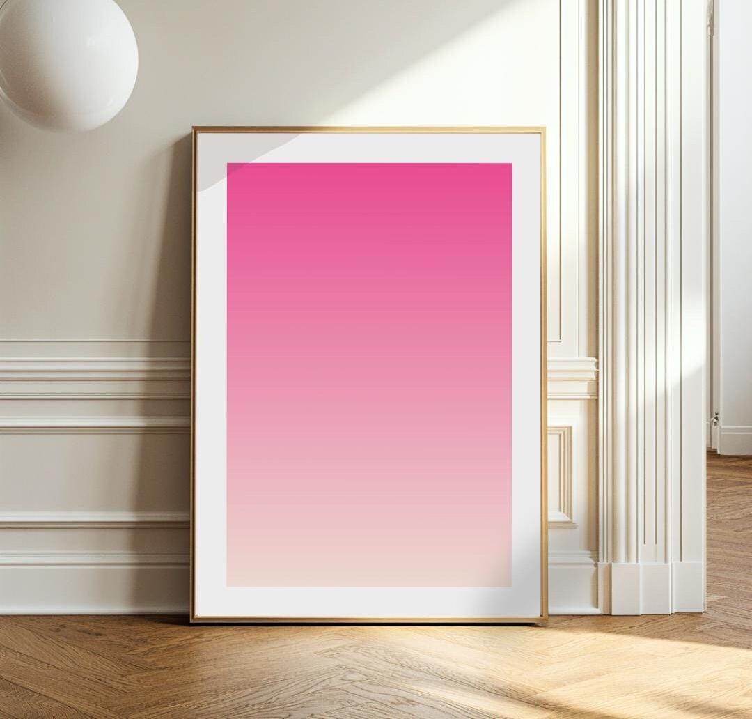 Pink Gradient Poster Abstract Matt Various Sizes Picture Pink Modern ...