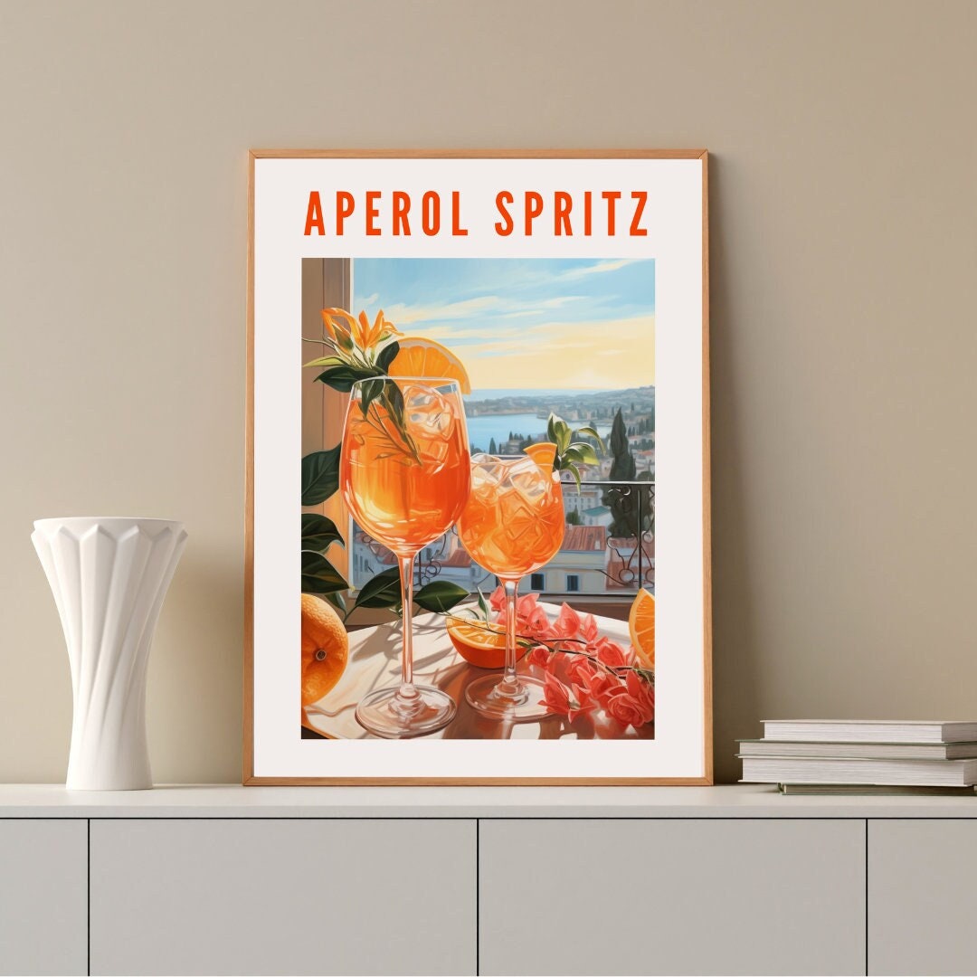 Poster Aperol Spritz Matt Various Sizes Illustration Orange Wall ...