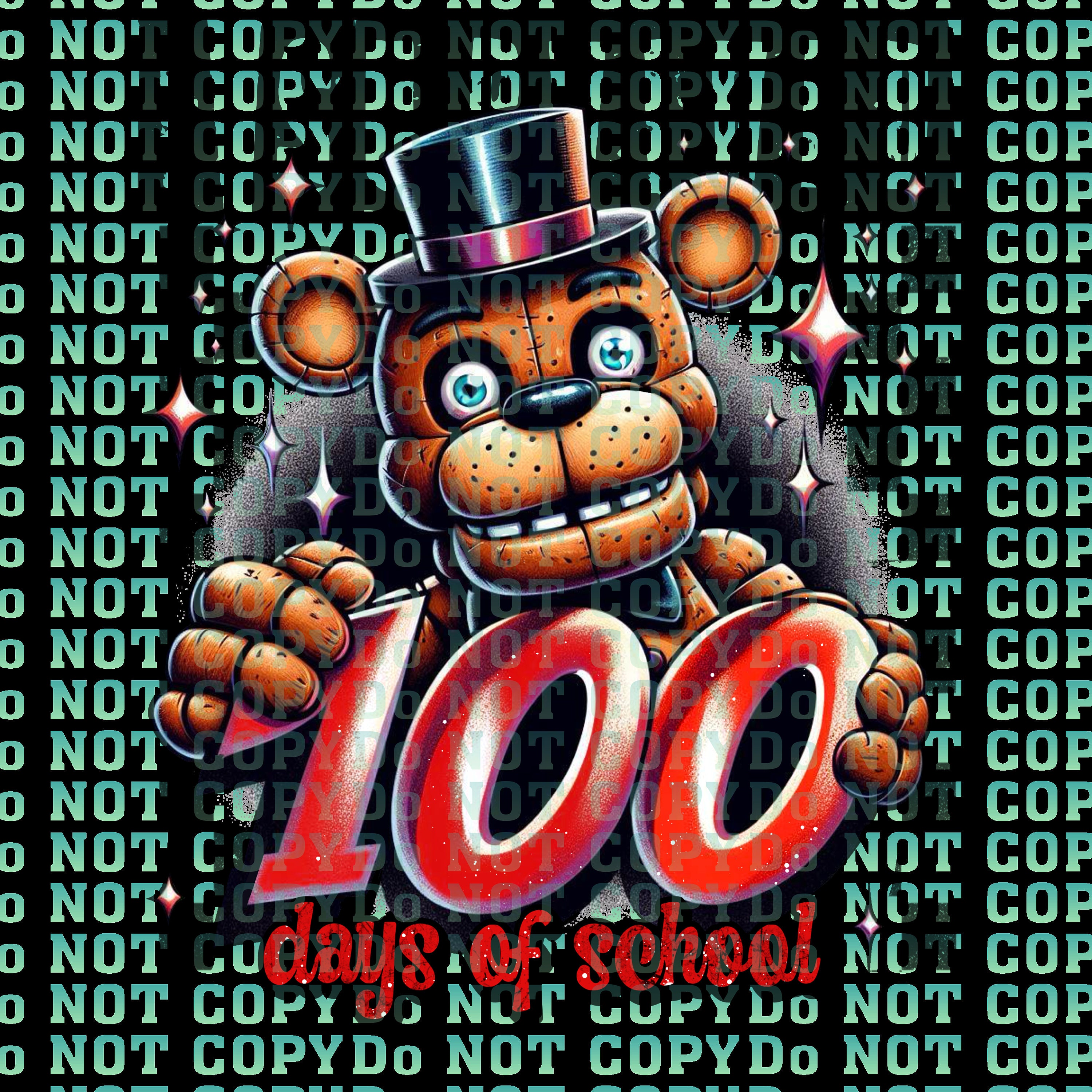 100 Days of School Freddy FNAF 100 Days of School Png, Sublimation File ...