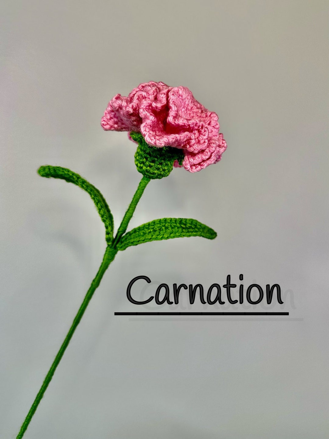 Single Crochet Carnation Flower - Handmade Flower - Hand Knitted ...