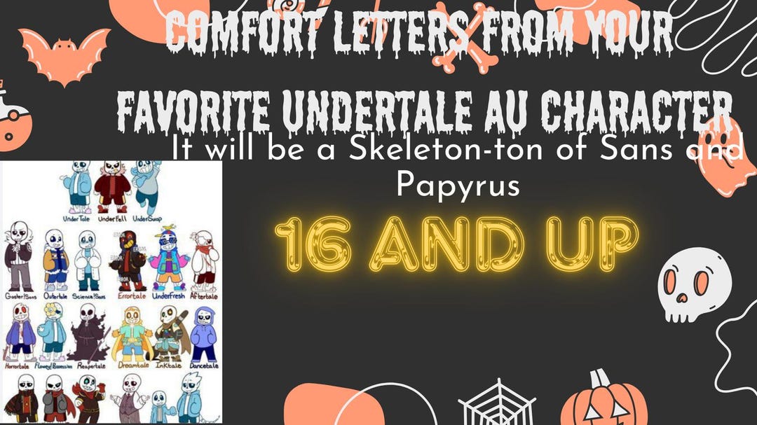 Skeleton AU Comfort Letters (with a Skele-ton of Pictures) - Etsy