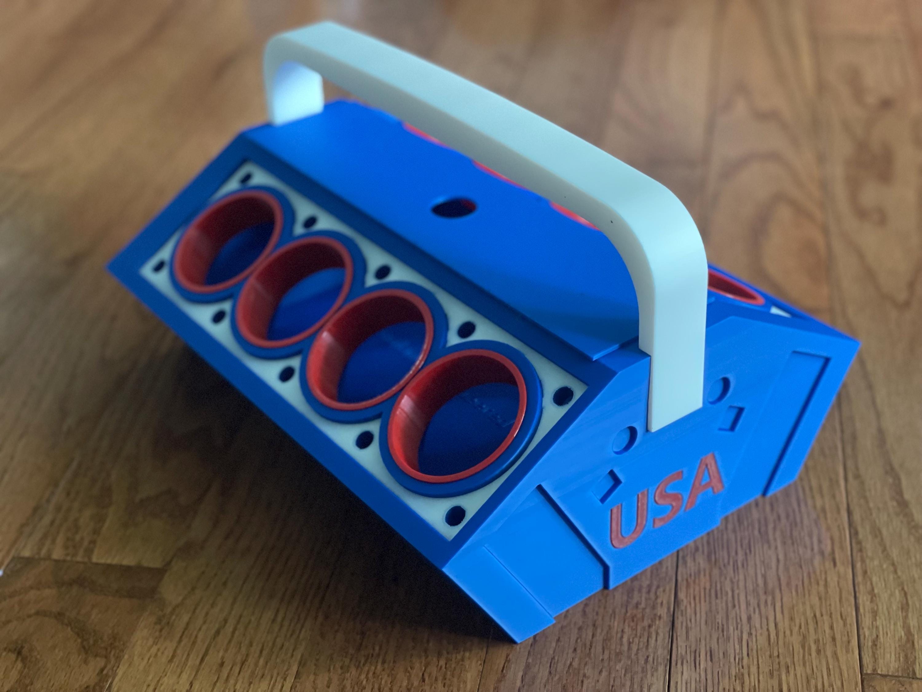 USA V8 Engine Block Cooler - 1 Piece Base, Custom Color Options - Etsy