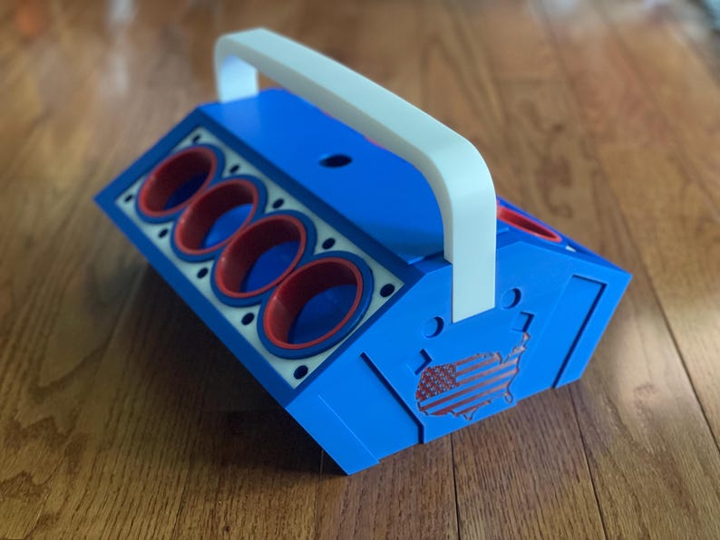 USA V8 Engine Block Cooler - 1 Piece Base, Custom Color Options - Etsy