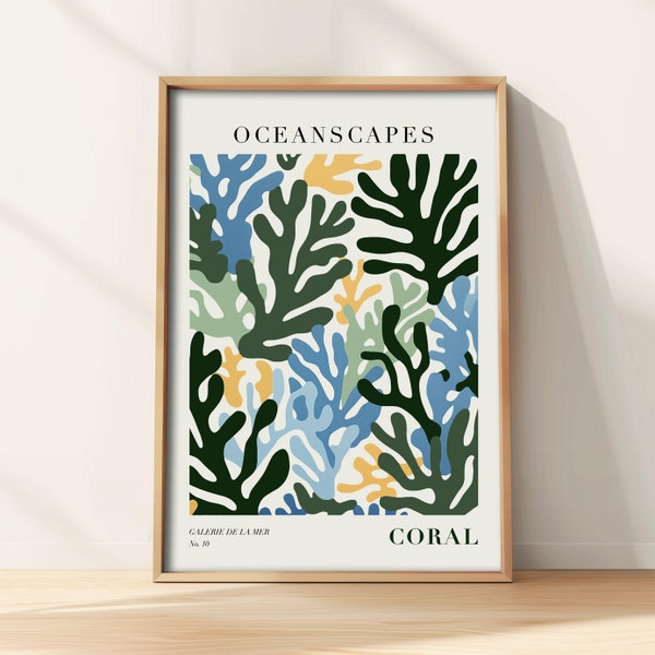 Coral Abstract Art - Etsy
