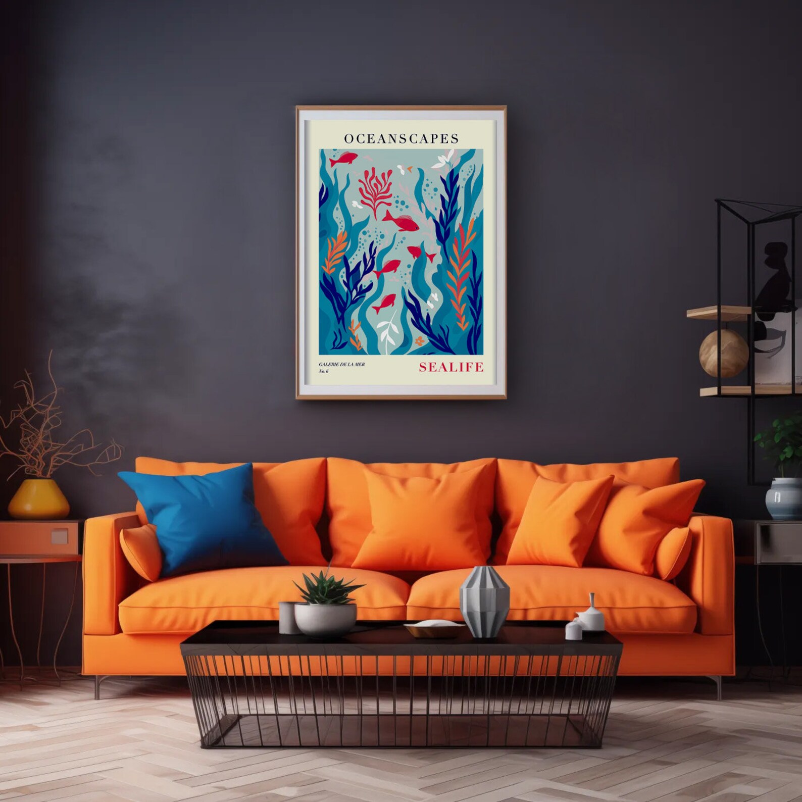 Marine Life Poster Art, Ocean Art, Digital Download, Large Printable ...