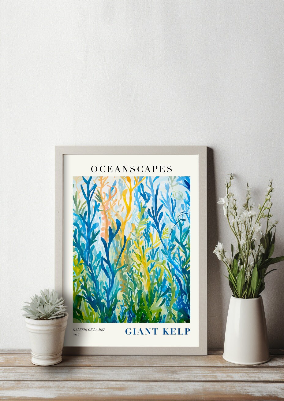 Marine Life Art, Kelp Seaweed Poster, Large Printable Wall Art, Henri ...