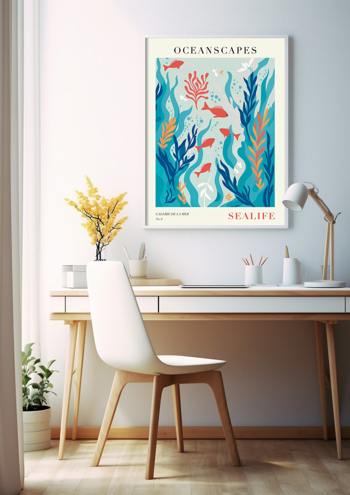 Marine Life Poster Art, Ocean Art, Digital Download, Large Printable ...