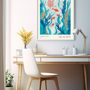 Marine Life Poster Art, Ocean Art, Digital Download, Large Printable ...