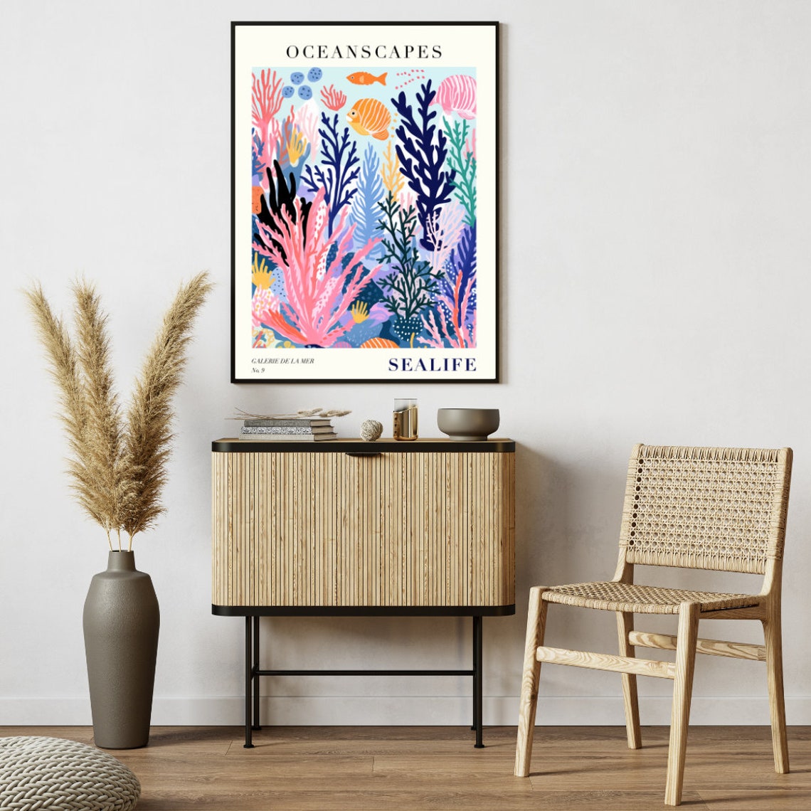 Sealife Poster, Oceanscapes Wall Art, Matisse Style Poster, Abstract ...