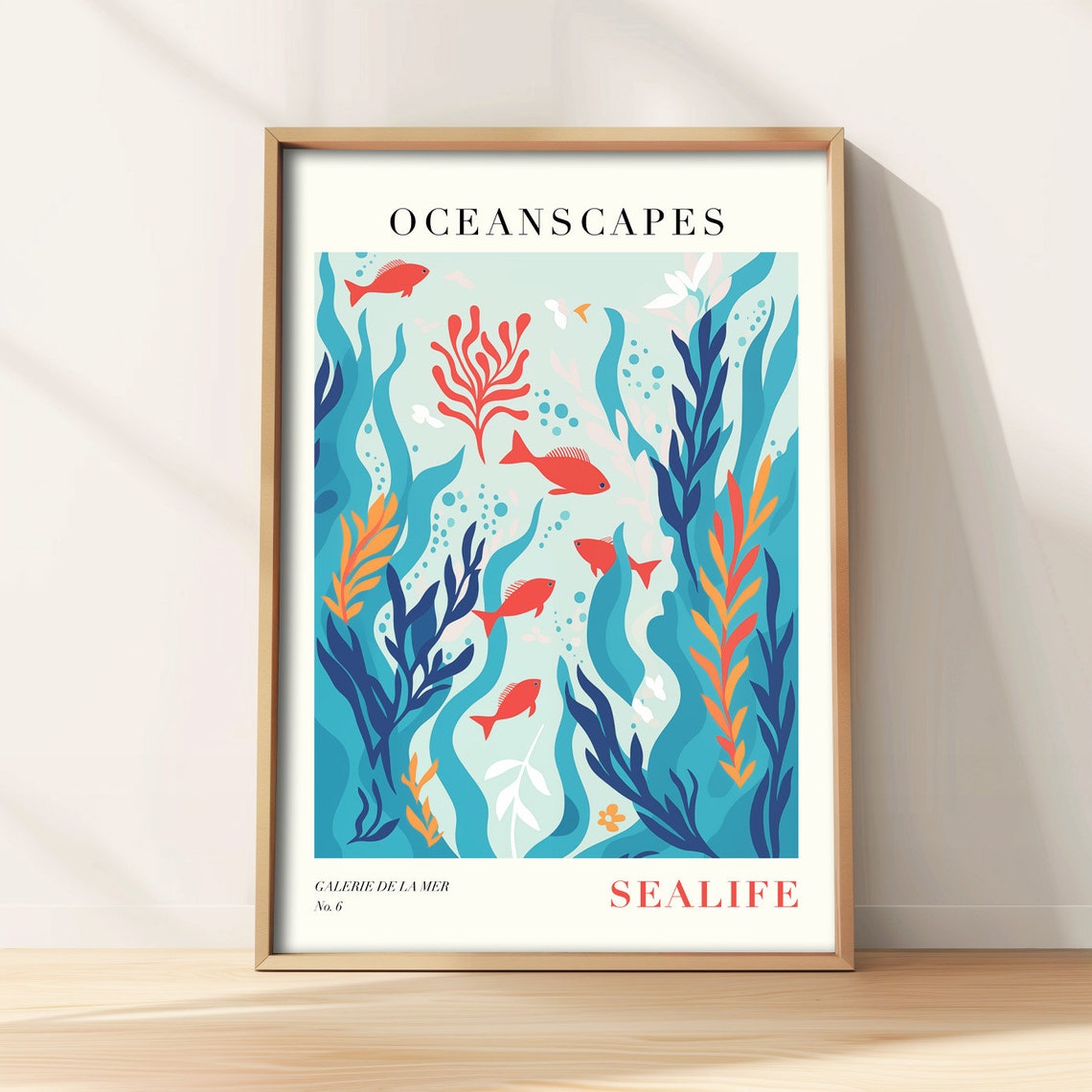 Marine Life Poster Art, Ocean Art, Digital Download, Large Printable ...