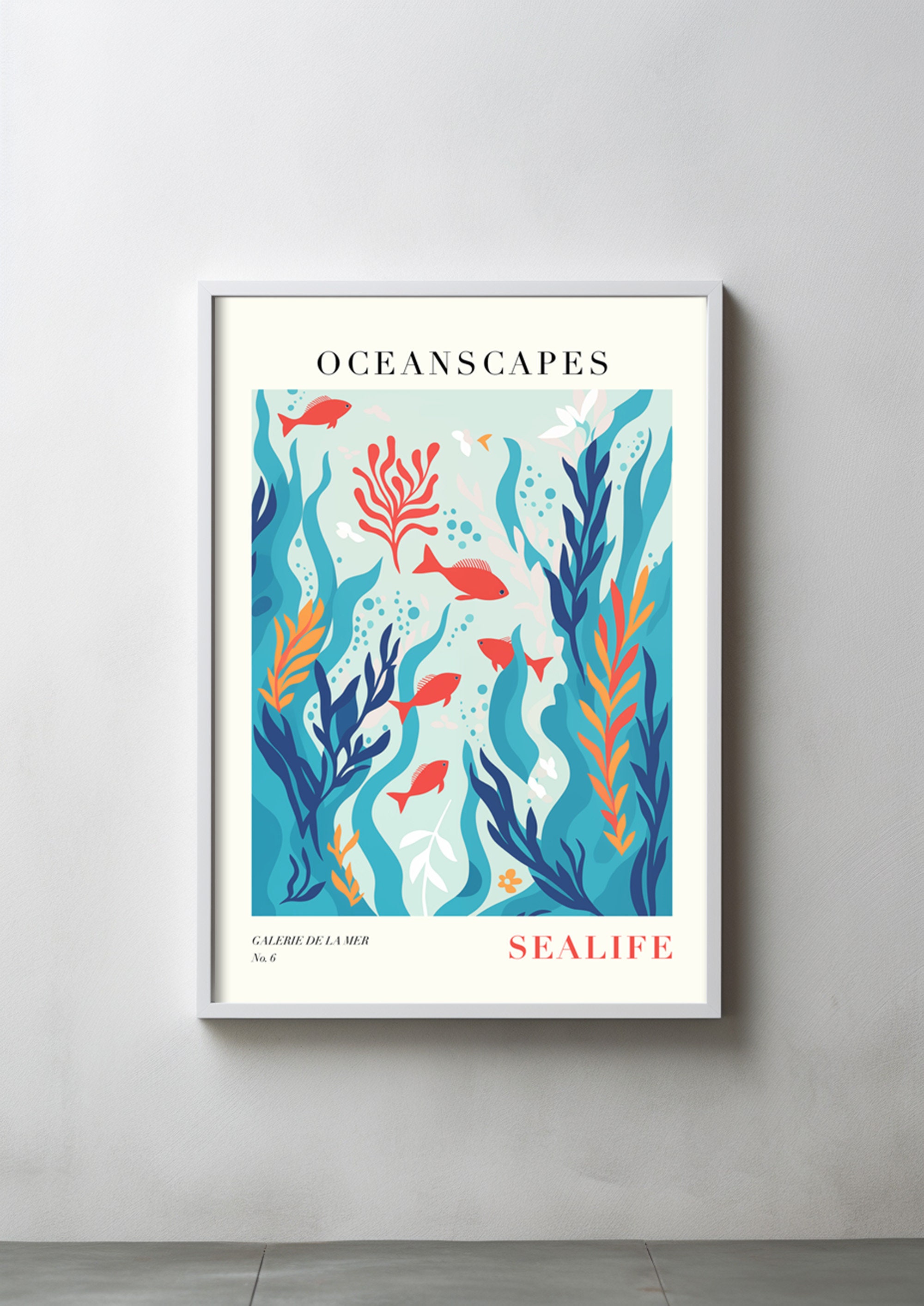 Marine Life Poster Art, Ocean Art, Digital Download, Large Printable ...