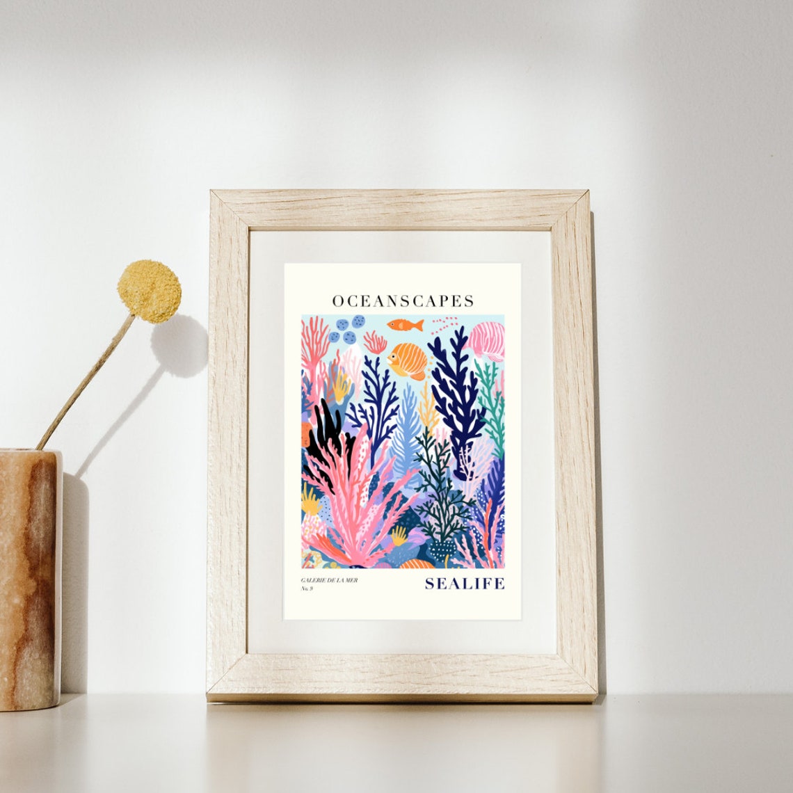 Sealife Poster, Oceanscapes Wall Art, Matisse Style Poster, Abstract ...