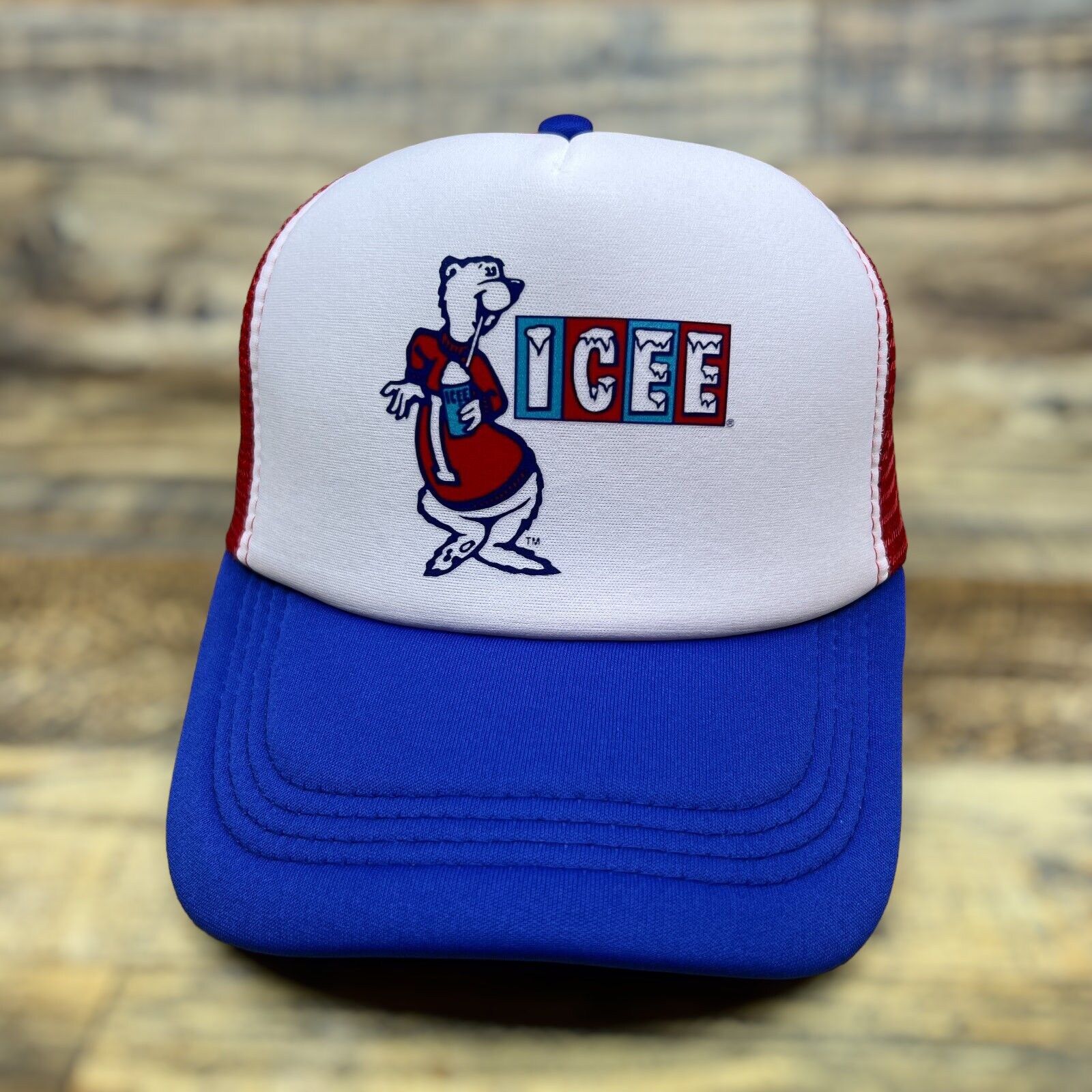 Retro ICEE Slushie Mens Trucker Hat Red White Blue Vintage Logo ...