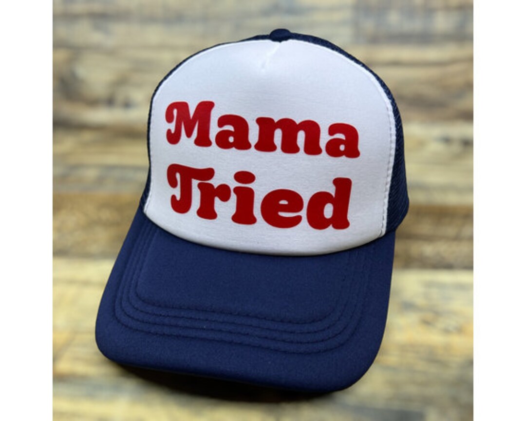 Mama Tried Merle Haggard Mens Trucker Hat Navy Adjustable Baseball Cap ...