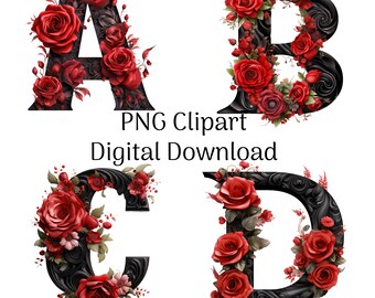 Rose Png Clipart Rose Font Alphabet Rose Letters Png Doodle Letters ...