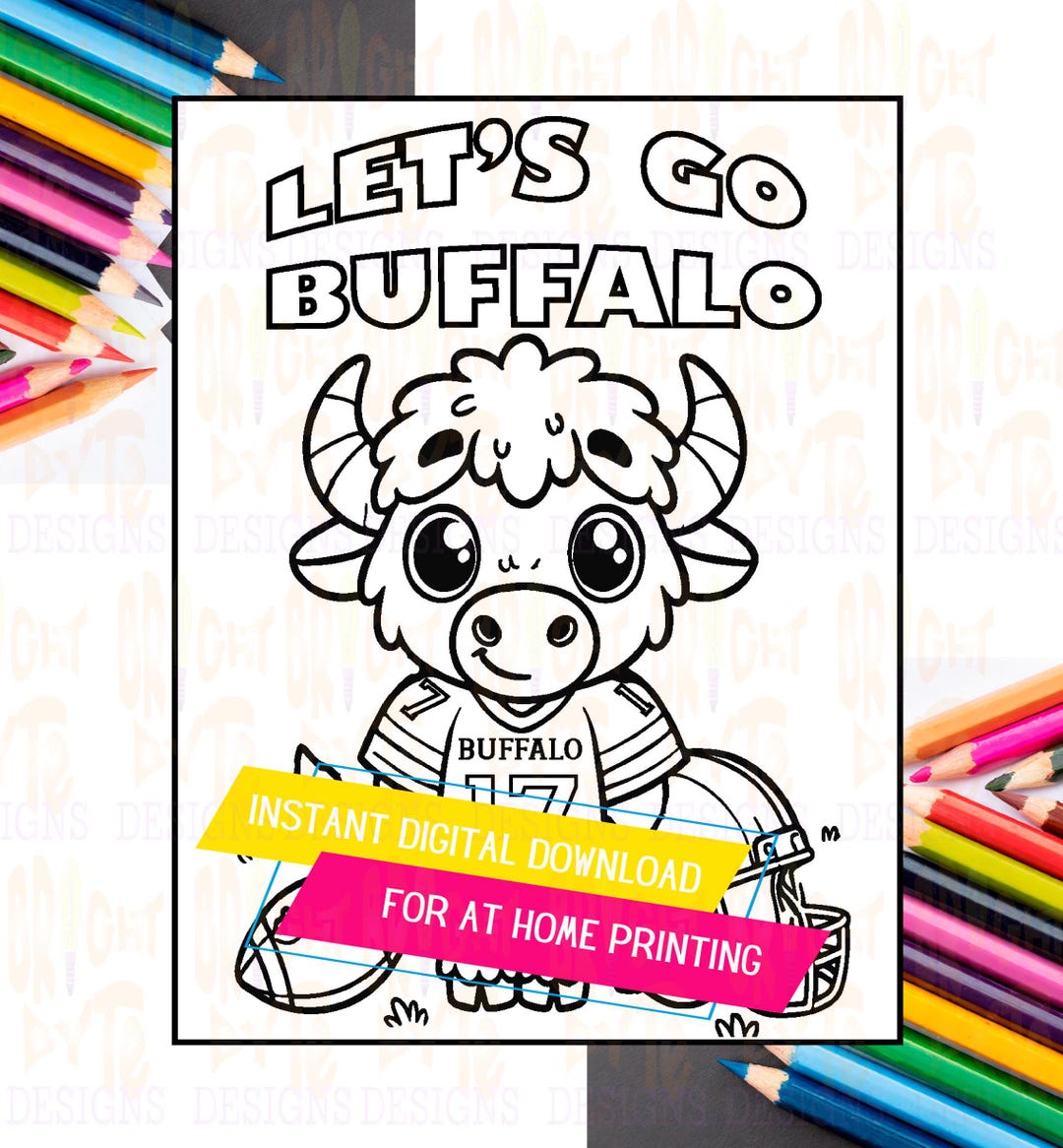 Buffalo Coloring Page | Kids Coloring Page | Football Coloring Page ...