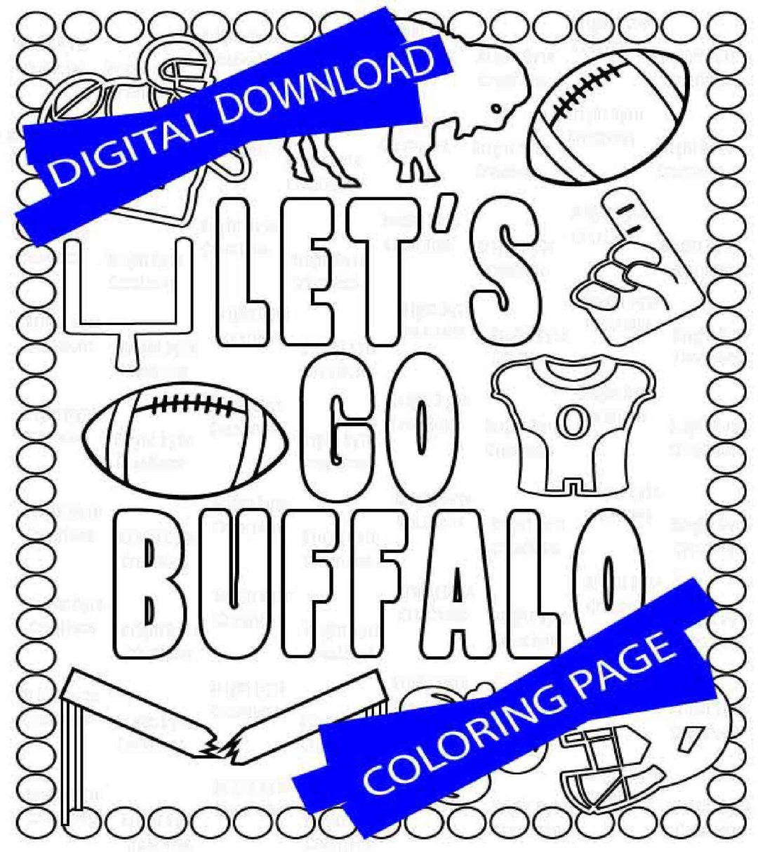 Buffalo Coloring Page | Kids Coloring Page | Football Coloring Page ...