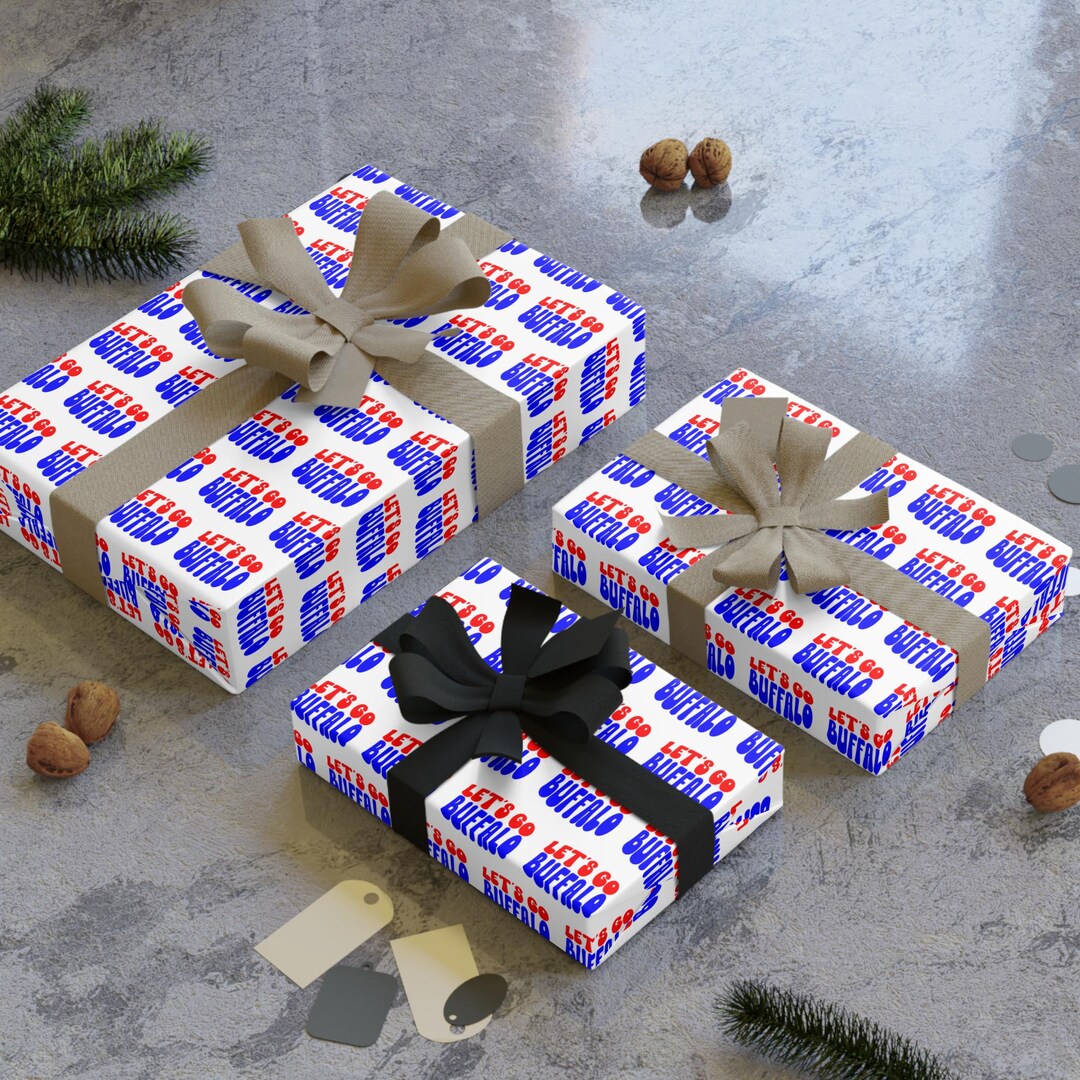 Buffalo Bills Wrapping Paper Roll, Sports Theme Gift Wrap for Fans, NFL ...