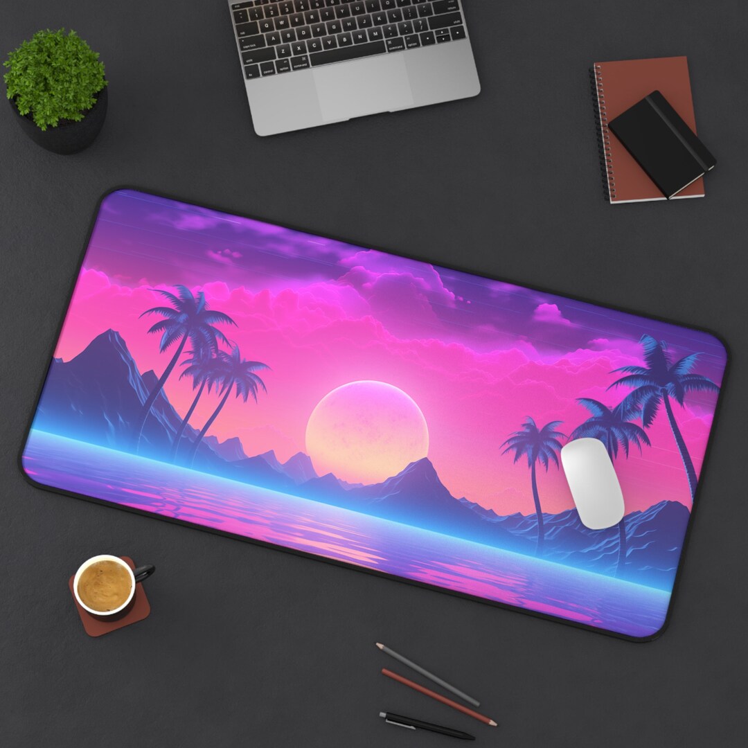Colorful, Cloudy, Y2K, Vaporwave, Pattern Desk Mat for PC, Mac, Desktop ...