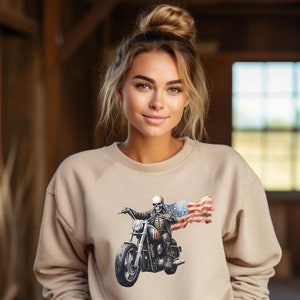 Patriotic Skeleton Biker Graphic, Motorcycle Shirt Design, Patriotic ...