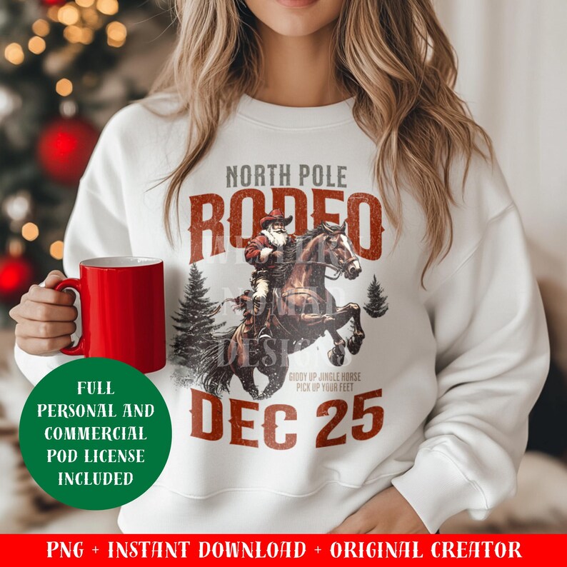 North Pole Rodeo PNG, Christmas Season Png, Western Christmas PNG ...