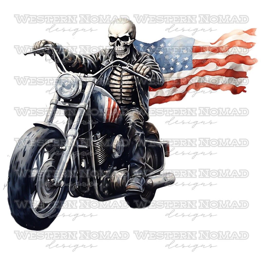 Harley Davidson Skeleton PNG, Motorcycle Shirt Design, Patriotic Design ...