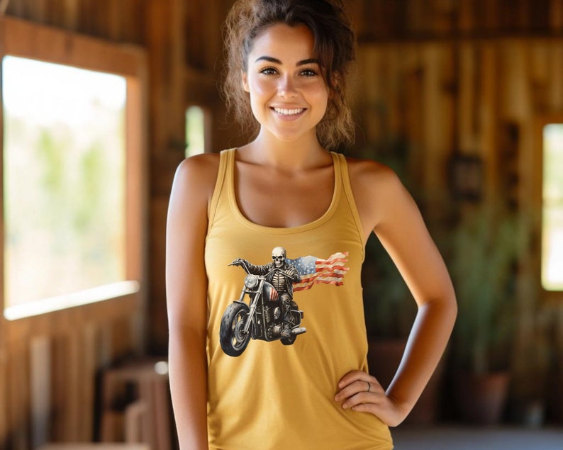 Patriotic Skeleton Biker Graphic, Motorcycle Shirt Design, Patriotic ...