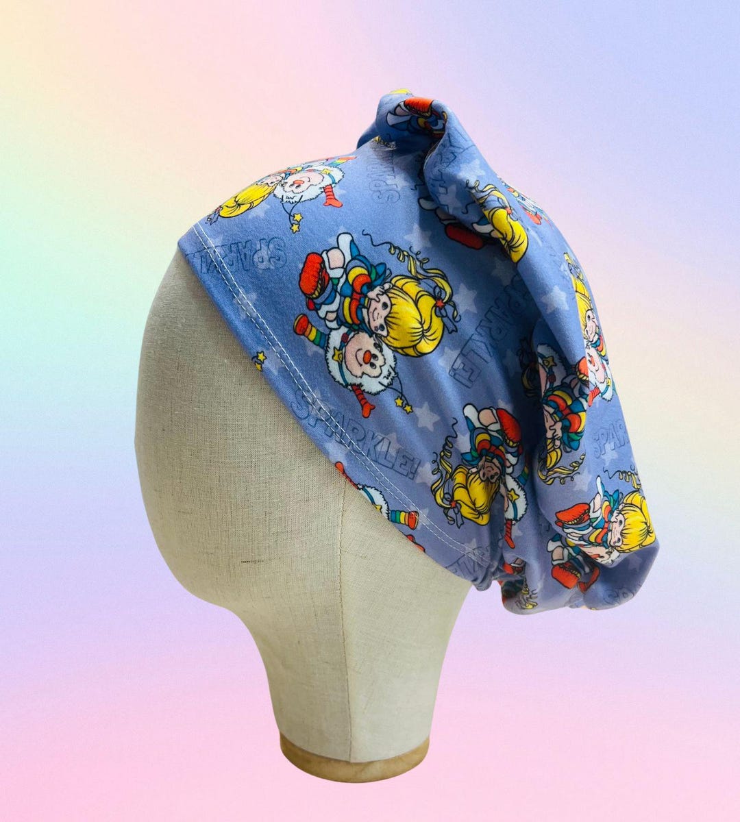 Knit Scrub Cap-sparkle Scrub Cap- Rainbow Brite Soft Scrub Cap- Red ...