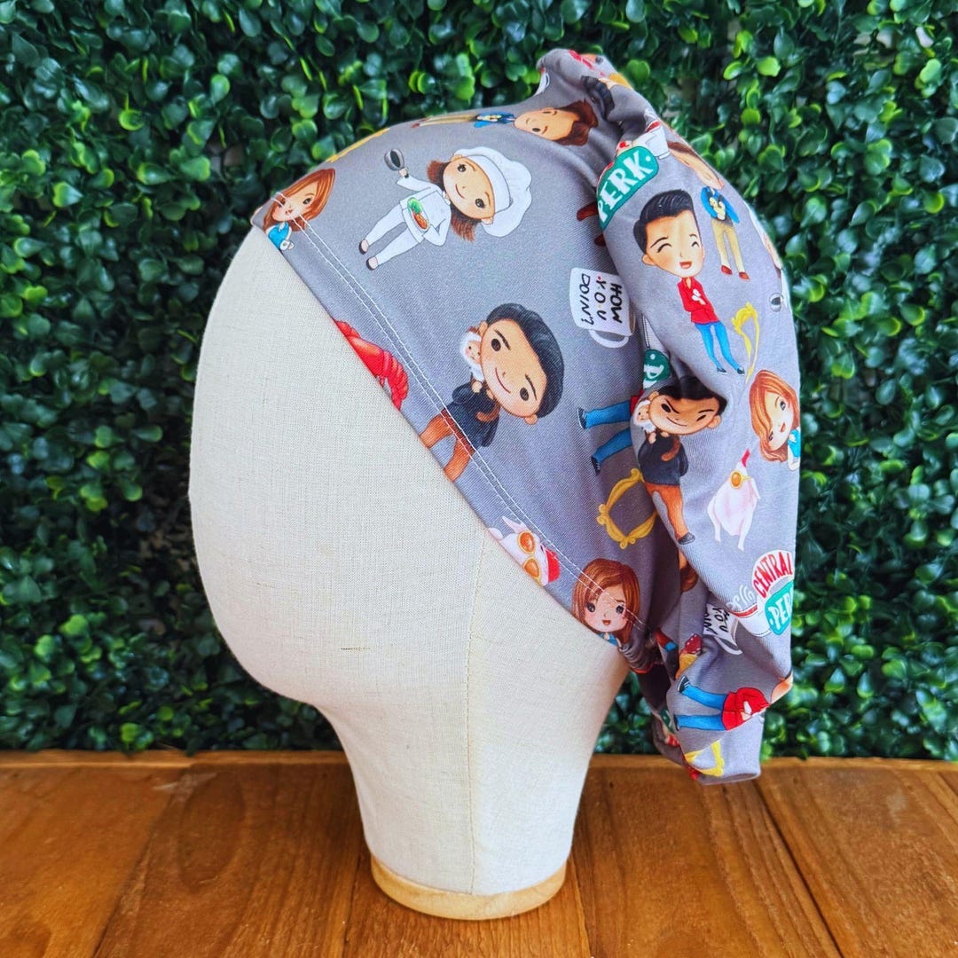 Knit Scrub Cap-friends-soft Scrub Cap-central Perk-ross-rachel Hat-gray ...