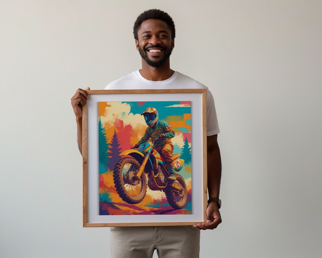 Bike Motocross Wall Art, PRINTABLE Digital Artwork, Motocross Print ...