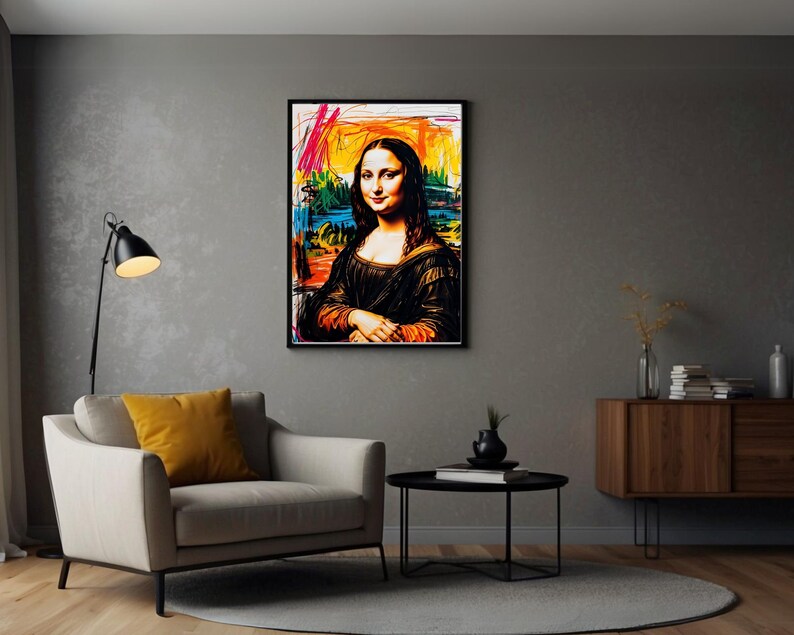 Monna Lisa Wall Art, PRINTABLE Digital Artwork, Modern Art Print, Boho ...