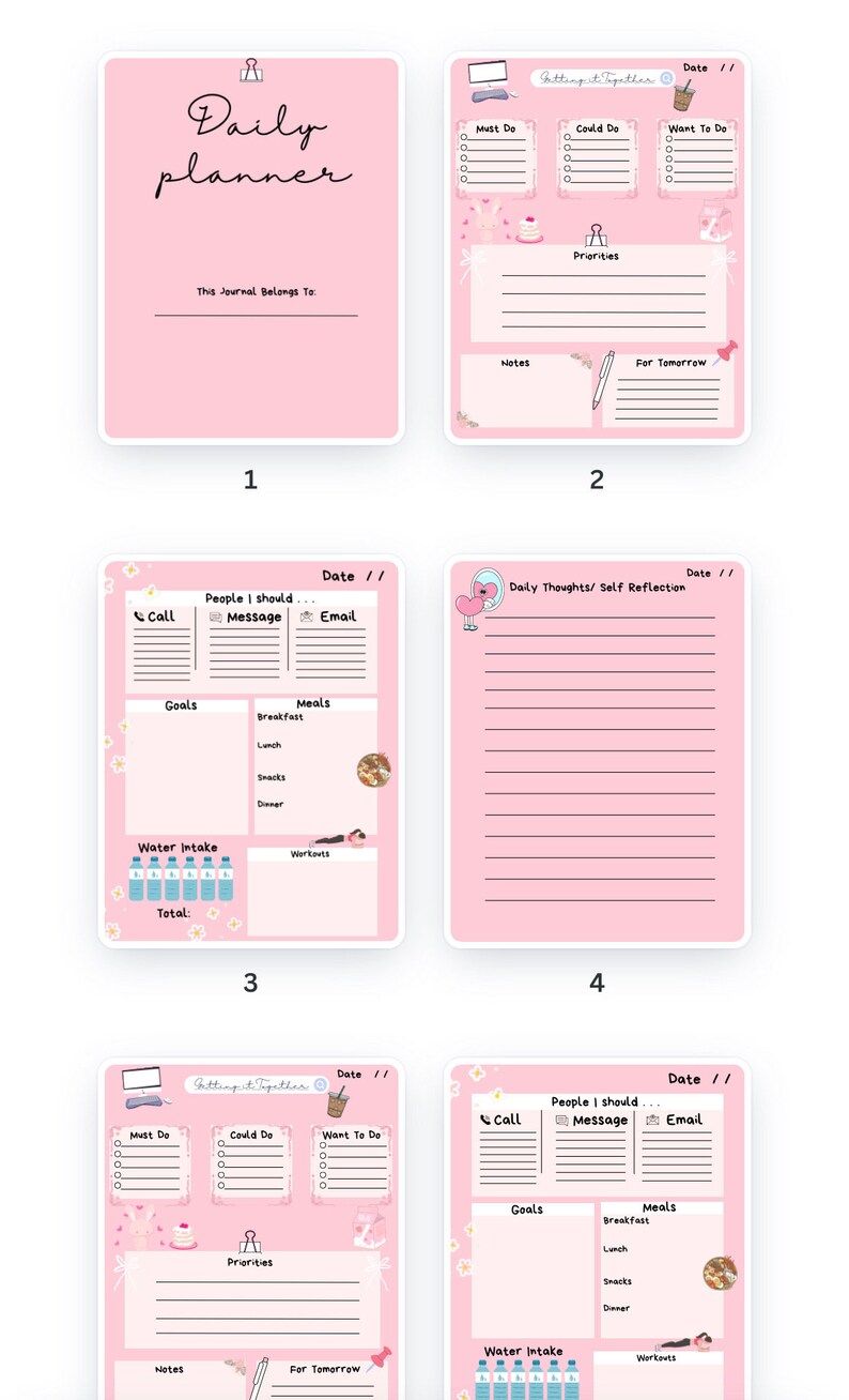 8.5x11 Editable Digital Daily Planner, Organization, for Routines ...