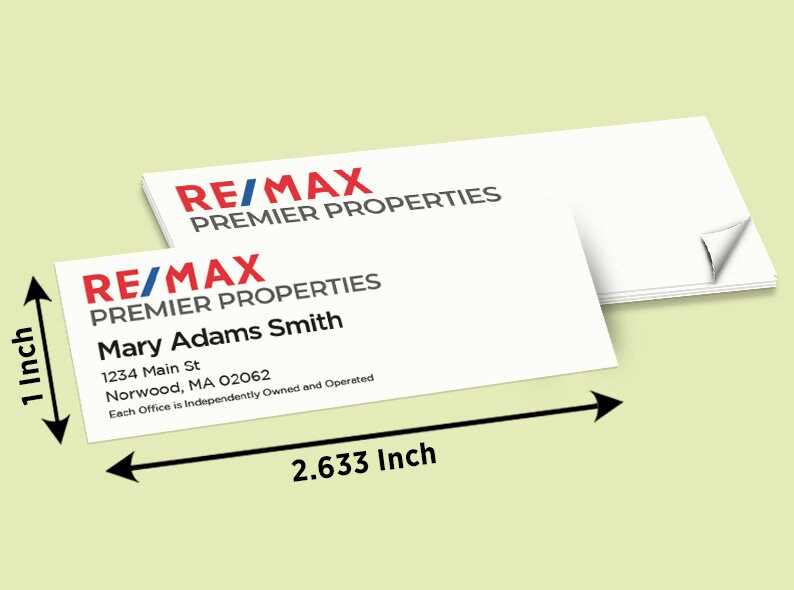 Customizable RE/MAX Return Address Labels, Professional Realtor Address ...