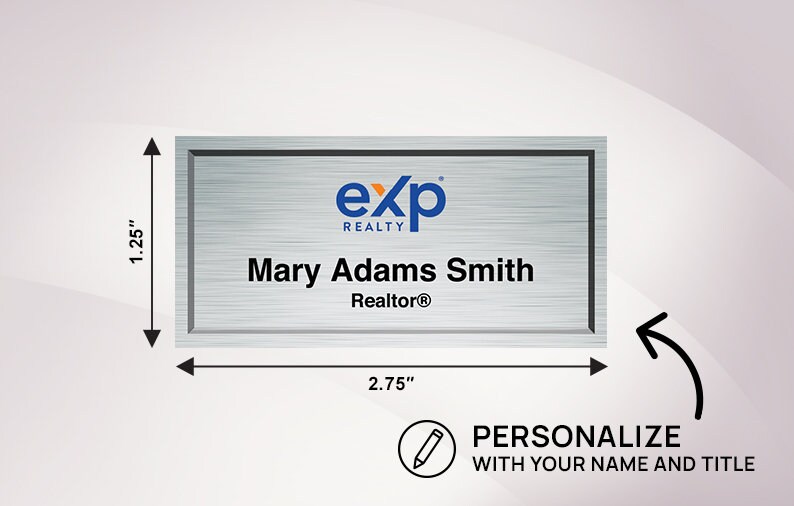 Customizable Exp Realty Name Badges, Professional Realtor Name Tags ...