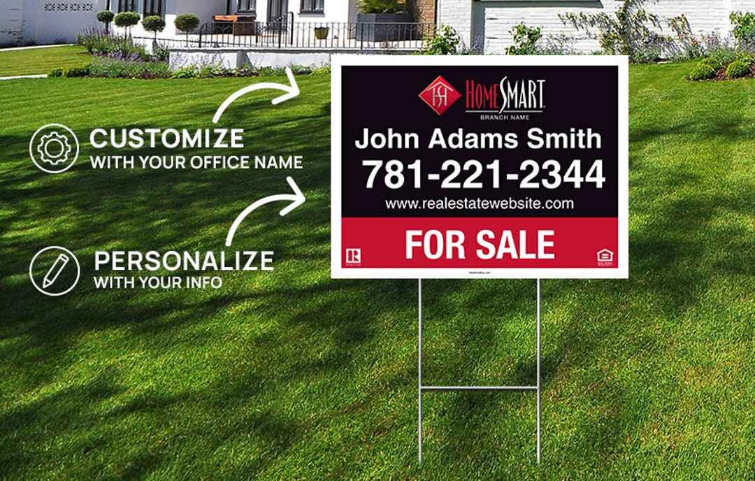 Homesmart Real Estate Yard Sign, Personalized Corrugated Sign With ...