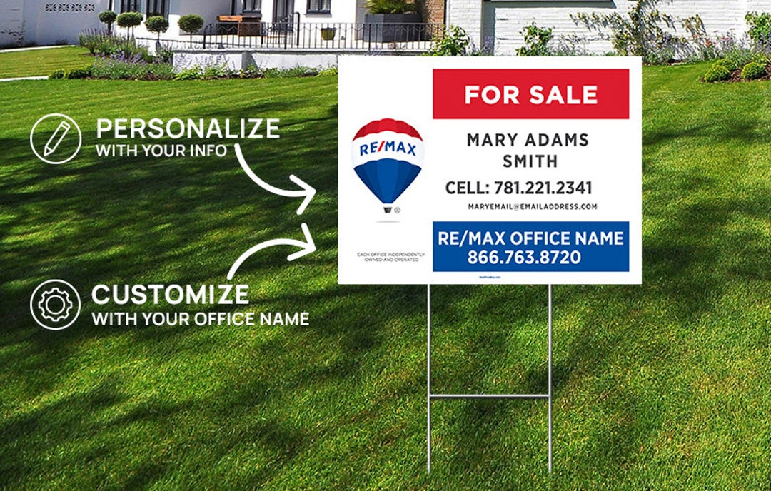 RE/MAX Corrugated Yard Signs, Professional Sign With Stakes ...