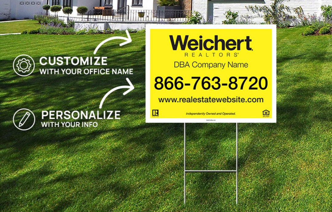 Weichert Realtors Corrugated Yard Signs, Professional Sign With Stakes ...