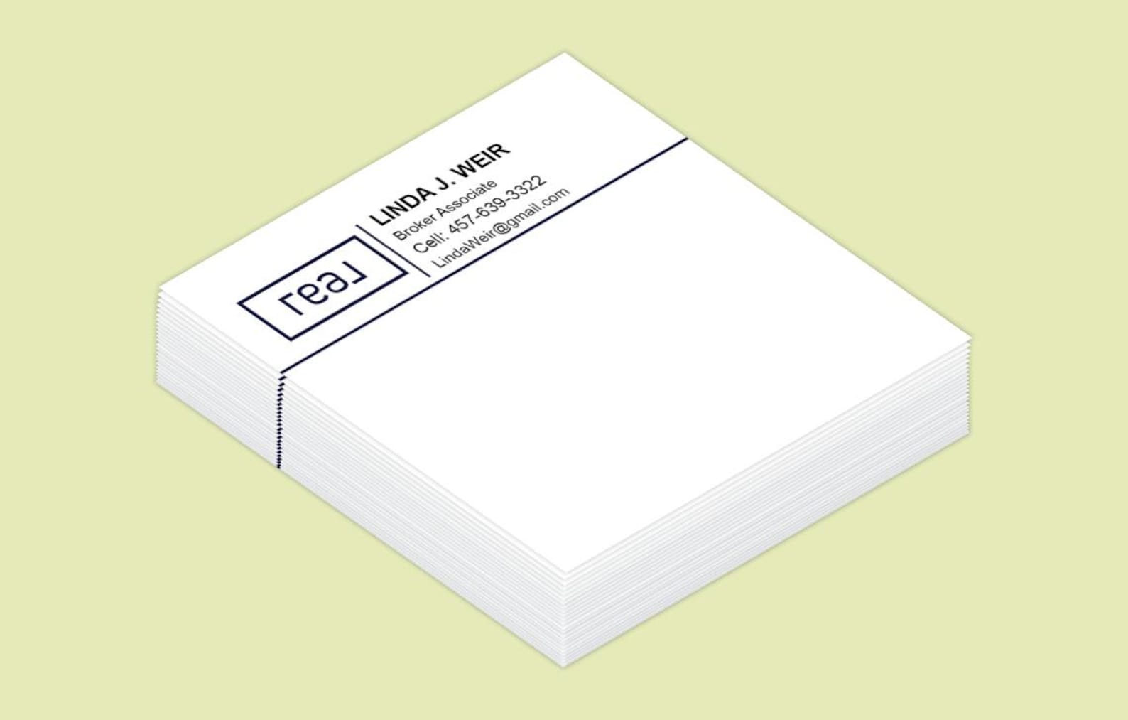 One Real Customizable Sticky Notes, Professional Realtor Sticky Notes ...