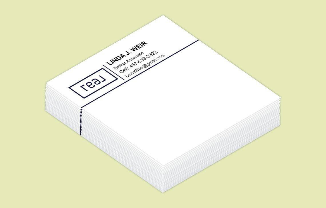 One Real Customizable Sticky Notes, Professional Realtor Sticky Notes ...