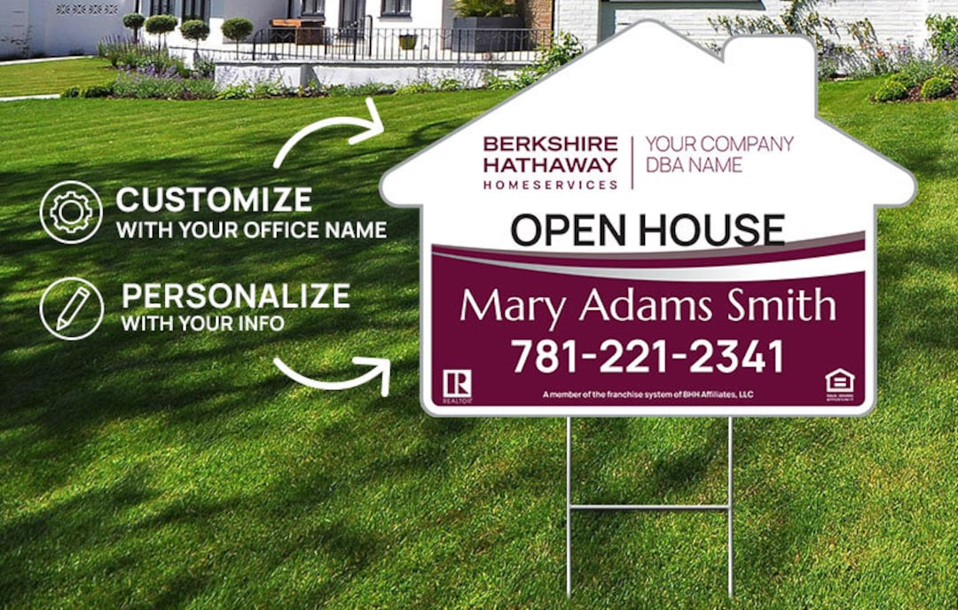 Berkshire Hathaway Homeservices House Shaped Signs, Professional House ...