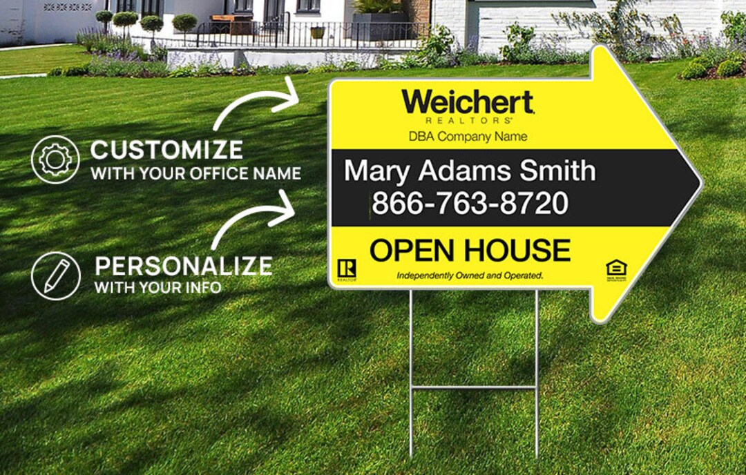 Weichert Realtors Arrow Shaped Signs, Professional Arrow Shaped Signs ...