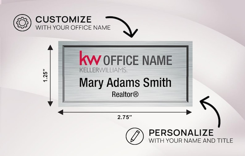 Customizable Keller Williams Name Badge, Realtor ID Tag - Etsy