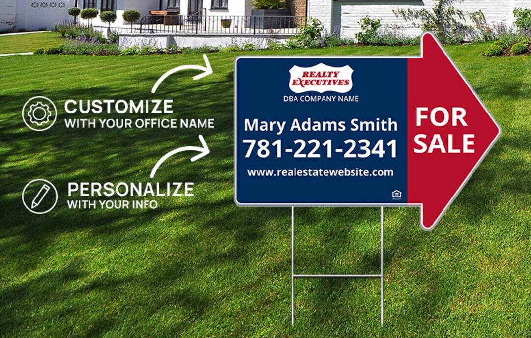 Realty Executives Arrow Shaped Signs, Professional Arrow Shaped Signs ...