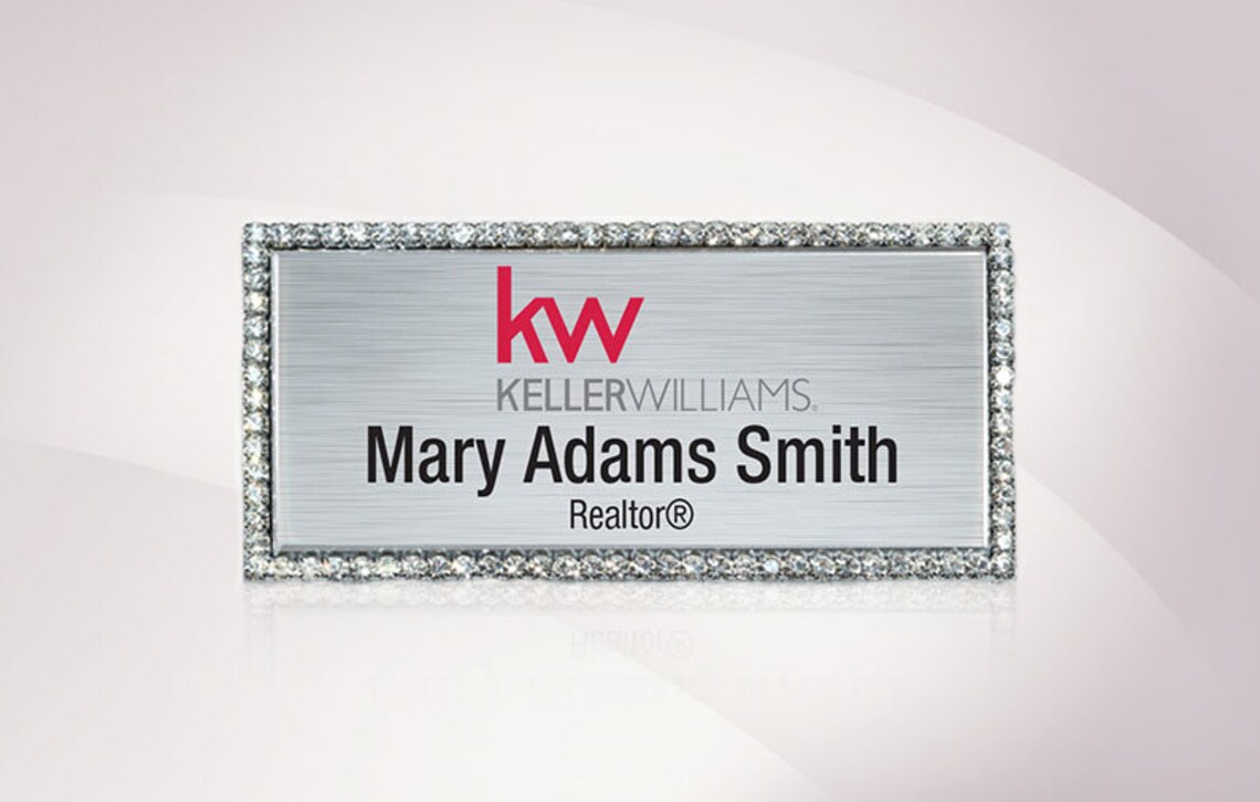 Custom Keller Williams Bling Name Badge, Realtor Accessories - Etsy