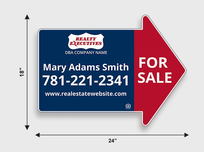 Realty Executives Arrow Sign, Open House, Personalized Real Estate Sign ...