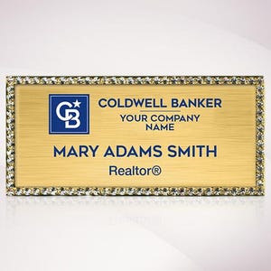Customizable Coldwell Banker Bling Rectangle Name Badges, Professional ...